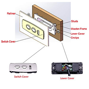 Okin 2 Button 5 Pin Lift Chair or Power Recliner Hand Control with USB, Recliner Replacement Parts Limoss Lazboy Pride Catnapper etc.
