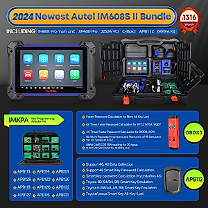Autel MaxiIM IM608S II: 2024 Same as IM608 PRO II Top IMMO Key FOB Programming Tool, XP400 PRO GBOX3 APB112 IMKPA [Valued $1316], OE ECU Coding, 40+ Service, 3K+ Bidirectional, Up of IM608 PRO/ IM508S