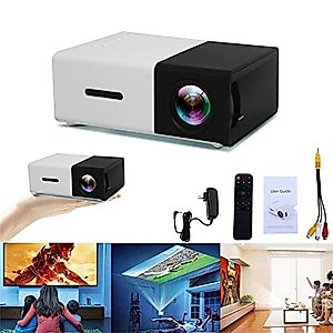 1080P HD LED Home Projector Mobile Phone Micro Portable Projector USB HDMI AV SD Mini Portable HD LED Projector for Home Office Travel Gifts