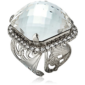 Sorrelli Womens Snow Bunny Kaleidoscope Ring, Clear/Pink, 1