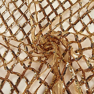 Luxury Sequin Glitz Mesh Gold, Fabric by the Yard