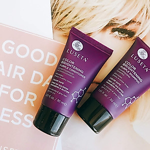 Luseta Color Brightening Purple Shampoo and Conditioner Travel Kit for Blonde and Gray Hair -Infused with Cocos Nucifera Oil to Help Nourish, Moisturize and Condition Hair, 2x1.01oz