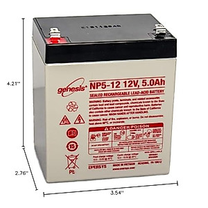 EnerSys Genuine NP5-12 Genesis NP Series 12V 5Ah SLA Battery