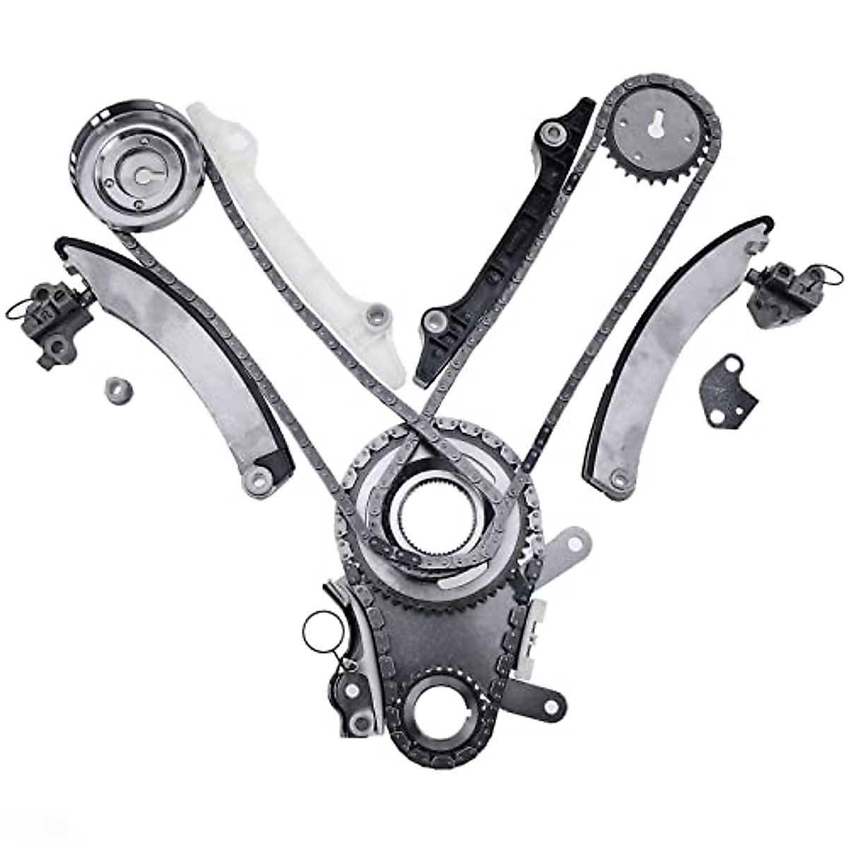 A-Premium Engine Timing Chain Kit W/Tensioner [fits SOHC, 6Cyl 3.7L] Compatible with Dodge Dakota, Durango, Nitro, Ram 1500 & Jeep Grand Cherokee, Commander, Liberty & Mitsubishi Raider & Ram Dakota