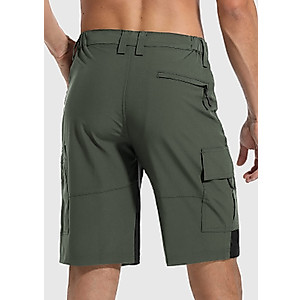 Cycorld Mountain-Bike-Shorts-Mens-Padded Biking Baggy Cycling Short Padding Liner with Zip Pockets(Army Green,Large)