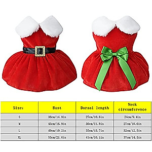 BDYJY Small Puppy Clothes for Girls Christmas Santa Dog Christmas Outfit Thermal Holiday Puppy Costume Dress Pet Clothes Angel Dog Outfit (Black, M)