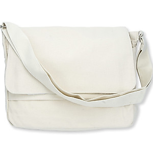 Canvas Messenger Bag Cross Body Bag Shoulder Bag Simple Design Thick and Sturdy (Beige)