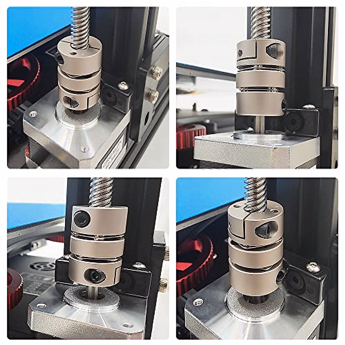 Double-Diaphragm Damping Shaft Couplings 5mm to 8mm Aviation Aluminum Alloy for All 3D Printer Such as CR-10S Ender 3 PRO and CNC Machine（2PCS）