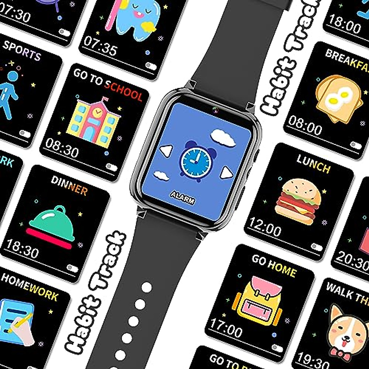 Spodus Kids Smart Watch Boys, Kids Watch for Boys Ages 5-7 3-5 8-12, Toddler Toy Watch with 26 Games Step Counter Pedometer Learning Card Audio Book Educational Watch for Boys