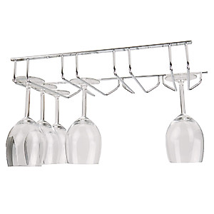 Mind Reader 4 Row Chrome Stemware Holder, Silver
