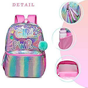 HTgroce Girls Backpack with Lunch Box Kindergarten Backpack for Girls Elementary Bookbag for Students School Preschool Toddler Backpack Set Girls Preschool School Bag with Lunch Box Pencil Case