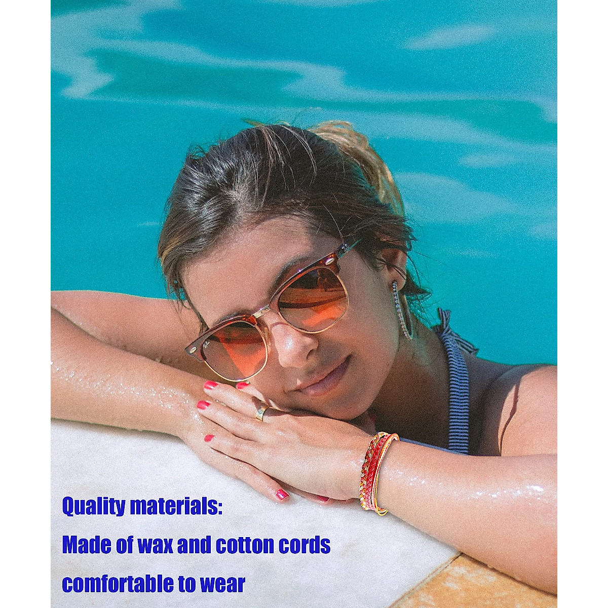 COLOYAN 24 Pieces String Bracelets for Women Adjustable Waterproof Boho Rope Bracelets Wave Surfer Friendship Bracelets Summer Beach Anklets Jewelry