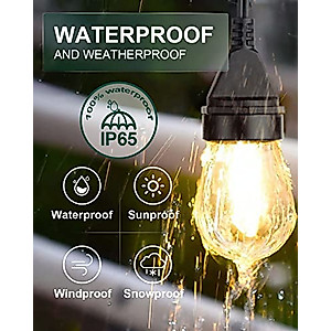 Lightdot 200 FT (2x100FT) Outdoor Dimmable Linkable Heavy Duty Led Light String with 60+4(Replaceable) 1.5W Shatterproof LED Bulbs, Hanging Lights for Cafe Bistro Gazebo Garden Backyard - ETL Listed