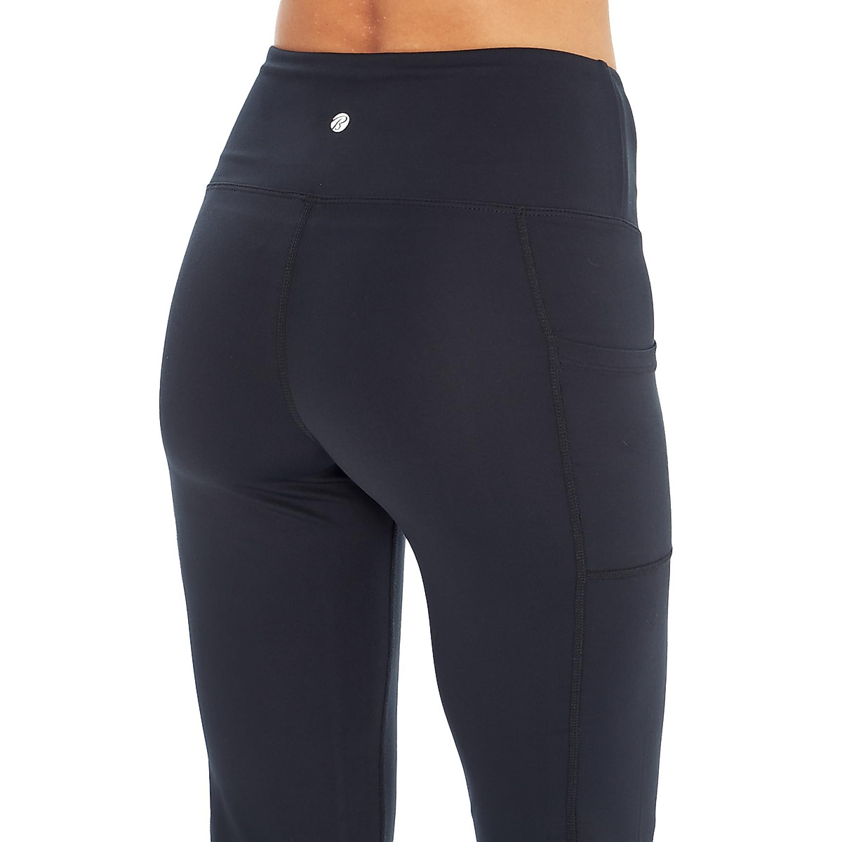 Bally Total Fitness Women's Standard High Rise Pocket Slim Bootcut Pant, Black, Large