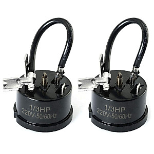 MEETOOT 2pcs 1/3HP-250W Refrigerator Thermal Overload Protector Compressor Replacement Part for Mini Refrigerator, Wine Center and Beverage Cooler