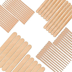 DecBlue 300 Pcs Wooden Wax Sticks 4 Styles Wood Waxing Spatulas Applicators Hair Removal S M L Sizes for Body Legs Facial or Wood Craft Sticks (300Pcs)