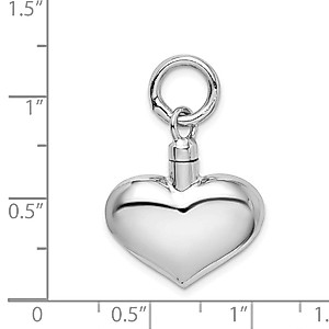Sonia Jewels 925 Sterling Silver Puffy Heart Ash Holder Pendant Charm