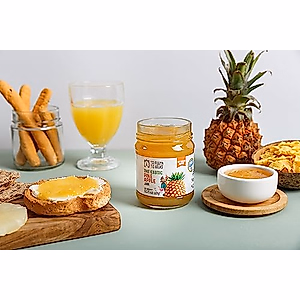Pineapple Sugar Free Jam – No Added Sugar, No Preservatives, Gluten Free Pineapple Jam – Natural Taste with Perfect Sweetness Pineapple Fruit Spread for Breakfast, Toasts