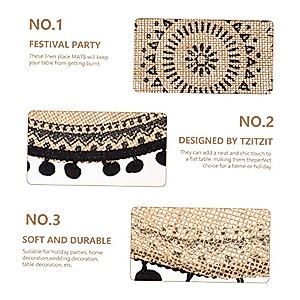 Luxshiny Home Decor 1pc Insulated Decor Table Mat for Anti Photo Outdoor Jute Dining Wedding Circles Pad Anti-scalding Decorative Creative Woven Farmhouse Rustic Dish Cloth Supplies Room Boho Decor