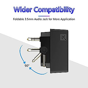 Bluetooth Flight Transmitter, Wireless 5.0 Airplane Airline Airport A2DP Adapter for Bose 700 QC45 QC35,Sony WH-1000XM5,Anker Soundcore Life Q45,Sennheiser Momentum 4,Apple Airpods Pro Max Headphones