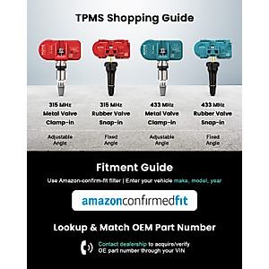 MORESENSOR Signature Series 315MHz TPMS Tire Pressure Sensor 4-Pack | Preprogrammed for Select 120+ American Brand Models | Replacement for 6F2Z-1A189-A 7L1Z-1A189-A | Snap-in | NX-S042-SN-4