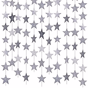 130 Feet Glitter Star Paper Garland Banner Hanging Decoration for Graduation Class of 2022 Congrats Grad Wedding Birthday Festival Party Decoration