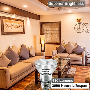 Ivyemons PAR16 Light Bulb - 6 Pack PAR16 Halogen Bulb 60W 120V E26 Base Warm White 2800k, Long Lasting PAR16 Flood Bulb Dimmable, Halogen PAR16 Bulb 60W for Range Hood Lights,Ceiling Fan,Table Light