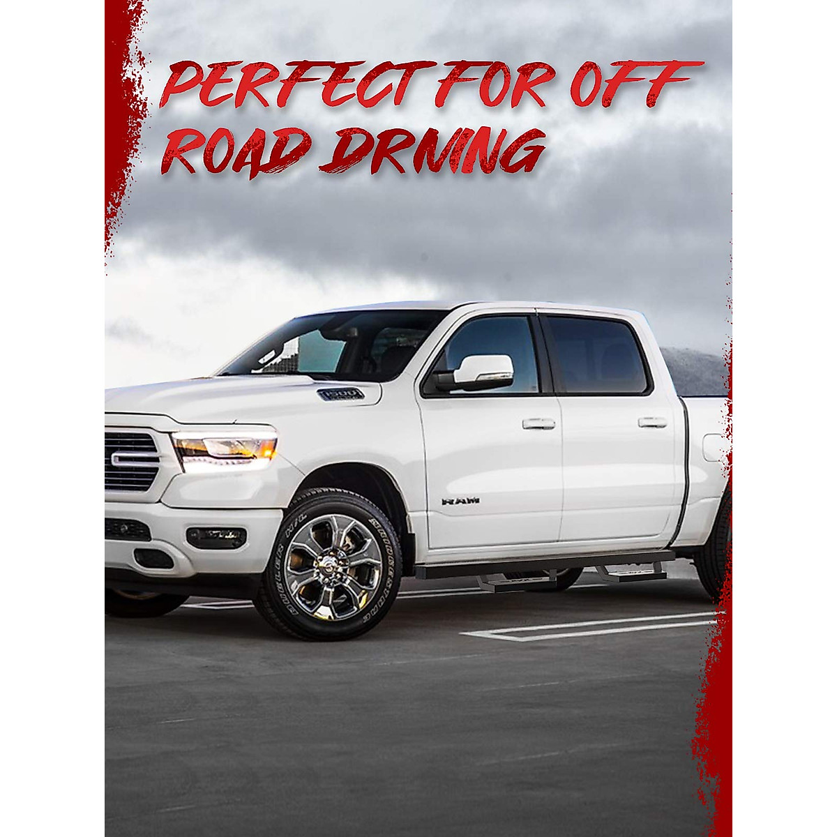 KYX 5 inches Running Boards Side Steps Fit for Dodge Ram 1500 Crew Cab 2019-2022, Nerf Bar Side Steps Side Bars for Cars and Trucks, Textured Black Powder Coated