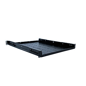 Raising Electronics Fixed Rack Server Shelf 1U 19 Inch Shelves 4 Post Rack Mount Adjustable Deep for Server Network Rack (21.5-28Inch Depth)