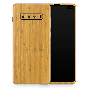 DesignSkinz Real Light Bamboo Wood Protective Vinyl Decal Wrap Skin Cover Compatible with The Samsung Galaxy S20 (Screen Trim & Back Glass Skin)
