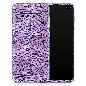 DesignSkinz Purple Watercolor Tiger Pattern Protective Vinyl Decal Wrap Skin Cover Compatible with The Samsung Galaxy S20 (Screen Trim & Back Glass Skin)