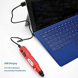 CHEW STEEL TOOLS 3.6V Li-on Cordless Rotary Tool - Three-Speed with 31-Piece Rotary accessory Kit, USB Charging Cable, Collet Size 3/32-inch(2.3mm) - Perfect for Small Light Jobs