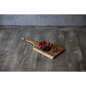 TOSCANA - a Picnic Time brand - Friends Central Perk Artisan 18" Acacia Charcuterie Board with Raw Wood Edge, Cheese Board, Serving Platter, (Acacia Wood)