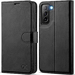 OCASE Compatible with Galaxy S21 5G Wallet Case, PU Leather Flip Folio Case with Card Holders RFID Blocking Kickstand [Shockproof TPU Inner Shell] Phone Cover 6.2 Inch (2021) - Black