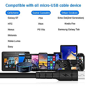 HQGC Micro USB Cable 10Ft 2pack, Long Charging Cord Kindle Charger Cable Fast Android Phone Charging Cord for Samsung Galaxy S7 S6 J7 Note 5, LG, Kindle, Xbox, PS4,Tablets