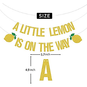A Little Lemon is on the Way Banner Gold Glitter, Lemon Party Decorations, Lemon Baby Shower Banner, Fruit Baby Shower Banner, Lemon Baby Banner, Lemon Themed Baby Shower Birthday Party Decorations