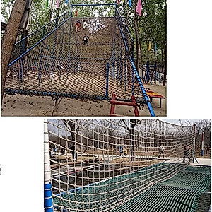 Kids Outdoor Climbing Net, Climbing Cargo Net Swing, Tree House Safety Net, Commonly Used in Backyard, Playground, Ninja Warrior Style Obstacle Race Course(Size:1m*3m)