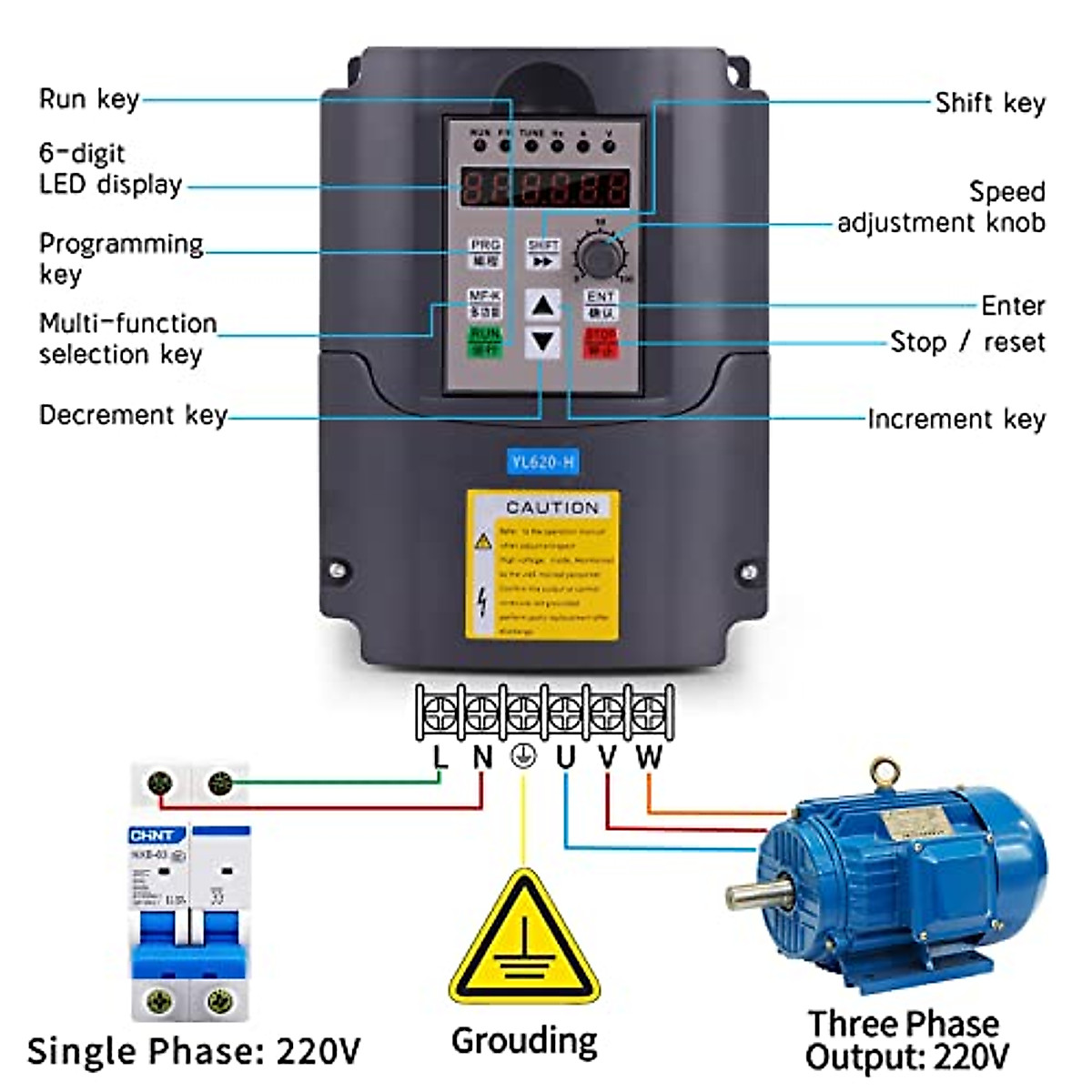 CNC Spindle Motor Kit, MYSWEETY 110V 2.2KW Water Cooled Spindle Motor + 2.2KW Single to 3 Phase VDF+110v Water Pump + 3.15 Inch Clamp + 196 Inch Water Pipe + 40 Inch Electric Wire+ 13pcs ER20 Collet
