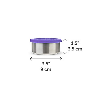 LunchBots 4.5 oz Leak Proof Snack and Side Dish Containers - Spill Proof in Bags and Bento Boxes - Food-Grade Stainless Steel With Silicone Lids - Set of 2 (Purple)