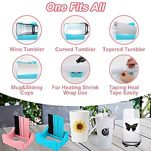 Silicone Cup Cradle for Tumblers,2 Pack Tumbler Holder for Crafts with Built-in Slot and Felt Edge Squeegee,Small Cup Cradle Use to Apply Vinyl Decals,Anti-Skidding Tumbler Stand Cup Holder