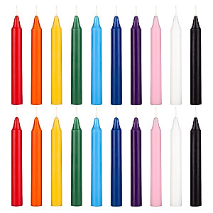 Mega Candles - Unscented 4" Mini Chime Ritual Spell Taper Candle - Set of 20