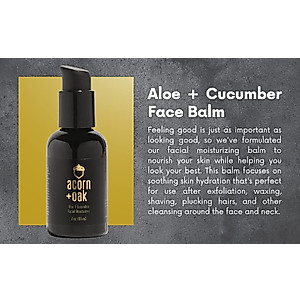 acorn + oak Face Moisturizer Balm - Facial Serum Moisturizing Cream with Organic Natural Ingredients - Great for Soothing and Nourishing Skin with Shea Butter, Aloe Vera, and Lavender