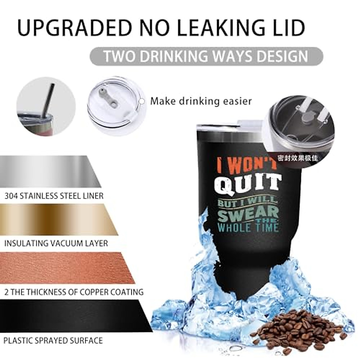 I Won't Quit But I Wills Swears The Wholes Time Coffee Tumbler Insulated For Moms Sports