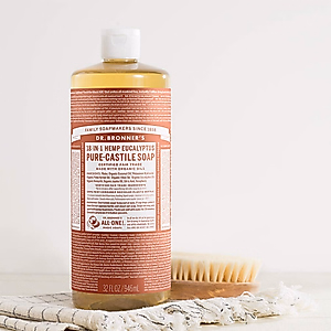 Dr. Bronner's - Pure-Castile Liquid Soap (Eucalyptus, 32 ounce, 2-Pack) - Made with Organic Oils, 18-in-1 Uses: Face, Body, Hair, Laundry, Pets and Dishes, Concentrated, Vegan, Non-GMO