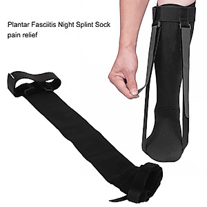 Plantar Fasciitis Night Splint Sock Stretch Sock, Adjustable Straps Night Splint Relief,Calf Stretcher Sleep, Foot Brace for Plantar Fasciitis Achilles Tendinitis Foot Drop (L)