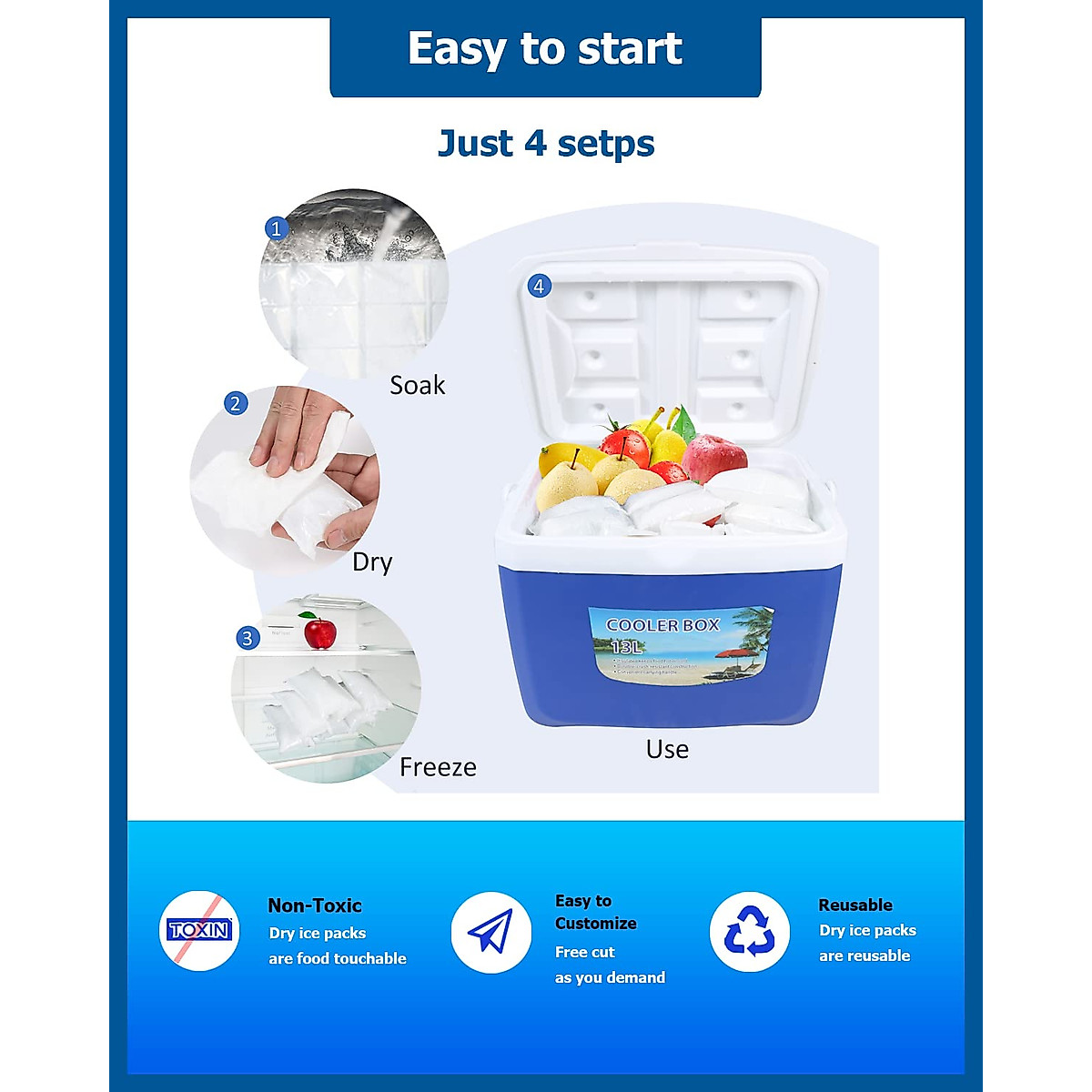 Friomex Dry Ice Packs - Ideal for Shipping Perishables and Drinks | Styrofoam Cooler Compatible | Includes Dry Ice Pellets | Keep Items Safe During Shipping | Hielo Seco