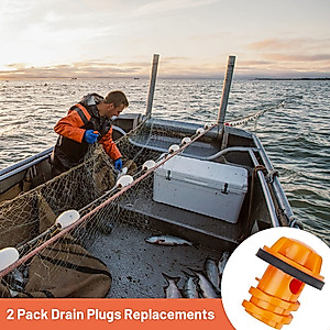 Cooler Drain Plug, 2 Pack Replacement, Orange, Compatible with Yeti Roadie, Tundra, and Tank Coolers and RTIC Coolers