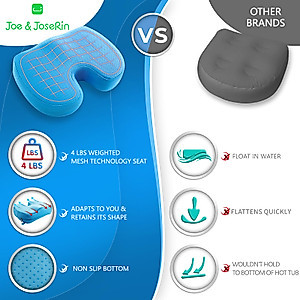 Joe & JoseRin Weighted Hot Tub Booster Seat, 15 x 12 x 5 Inches - 3D Air Mesh Thick Soft Bath Seat with Non-Slip Micro Dot Bottom and 5 Weighted Sections - Quick Dry Bath Accessories