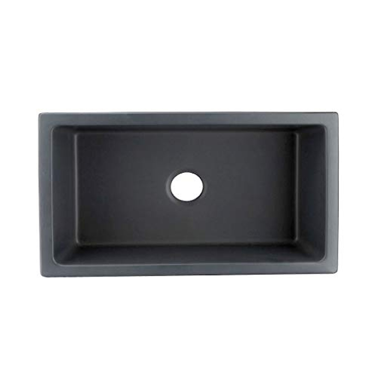 Vintage Tub & Bath 33 Inch Plain Front Fireclay Reversible Apron Farmhouse Sink - Matte Dark Gray