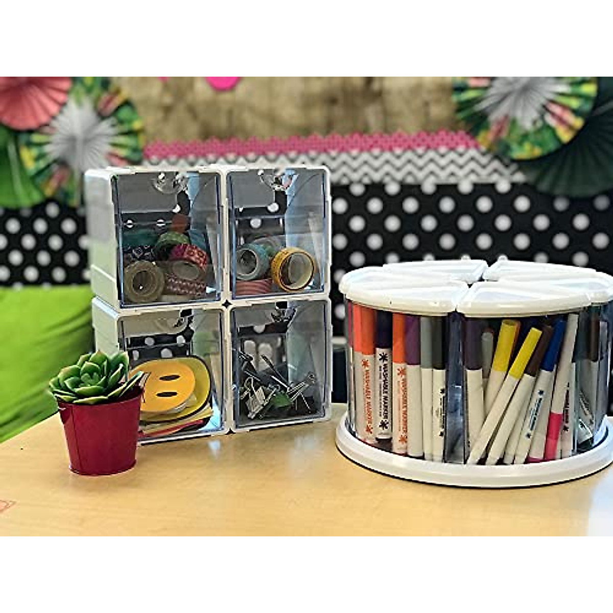 Deflecto Single Tilt Bins, 5.2" x 5.54" x 4.65", White, 4-Pieces (421103CR)